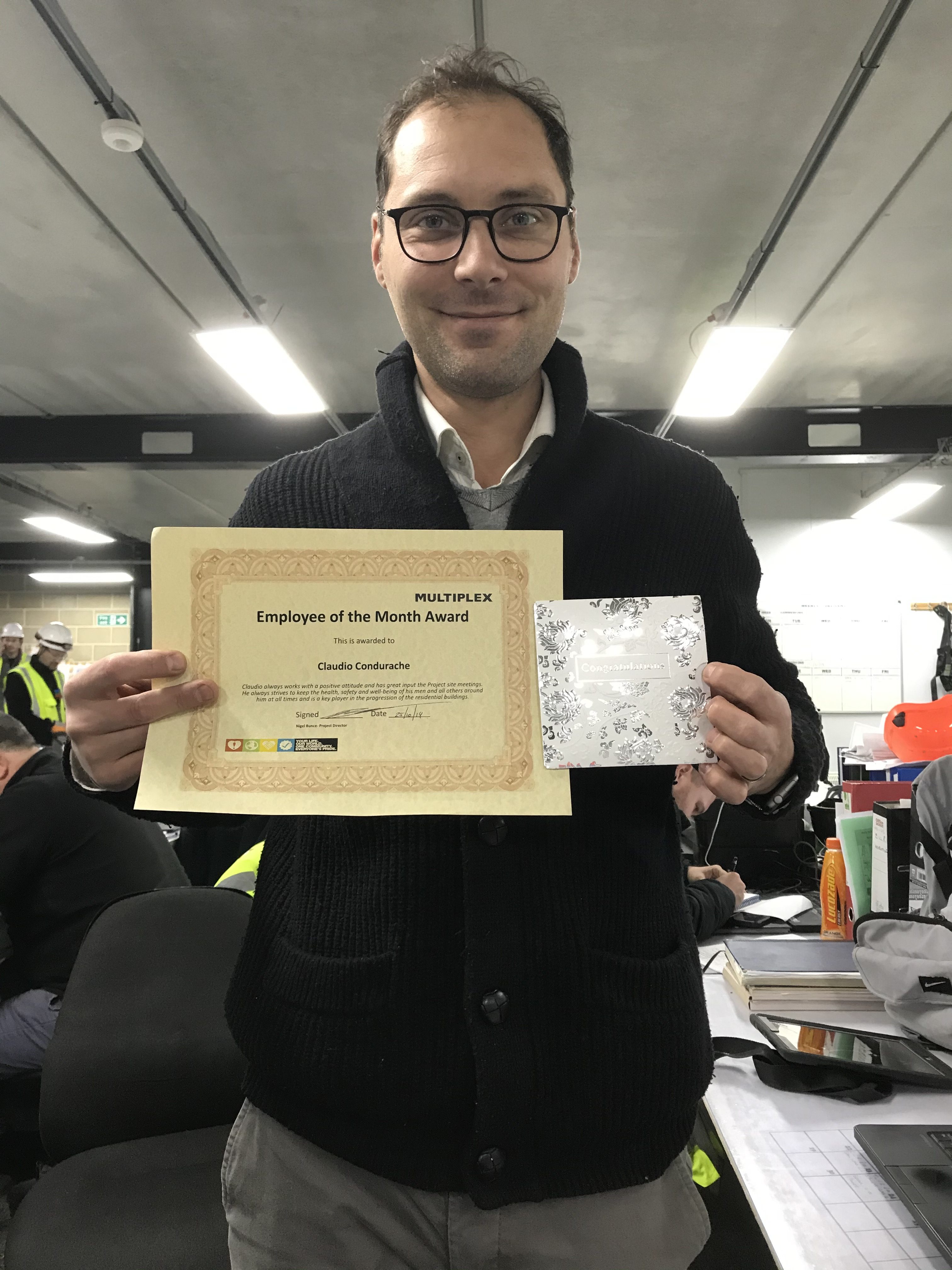 Measom Site Manager wins Multiplex Employee of the Month | Measom